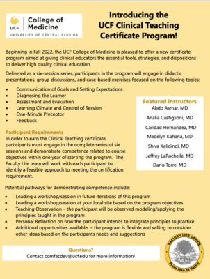 Clinical & Classroom Teaching - College of Medicine