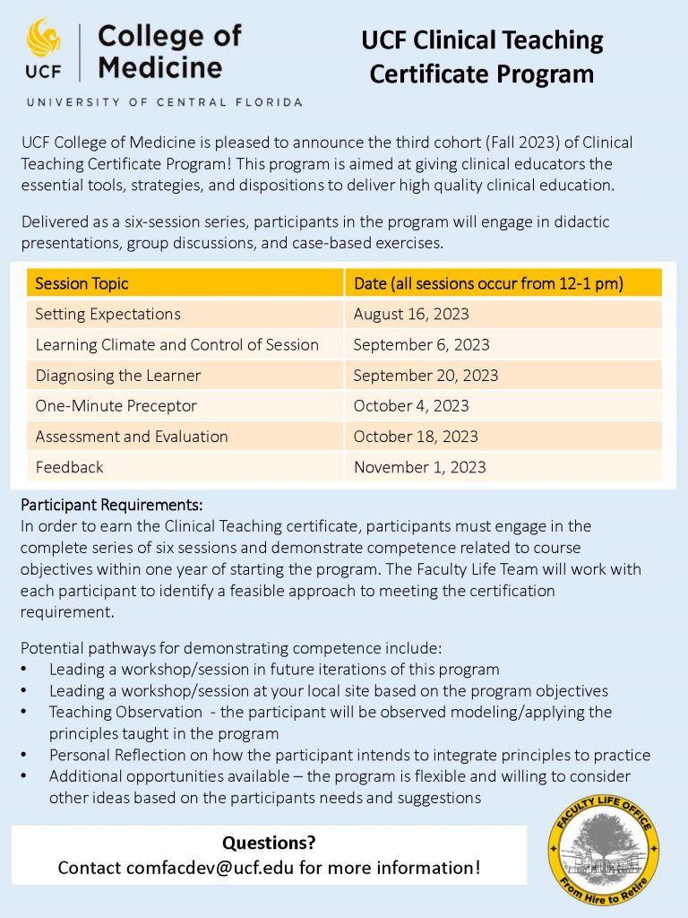 Clinical & Classroom Teaching – College of Medicine